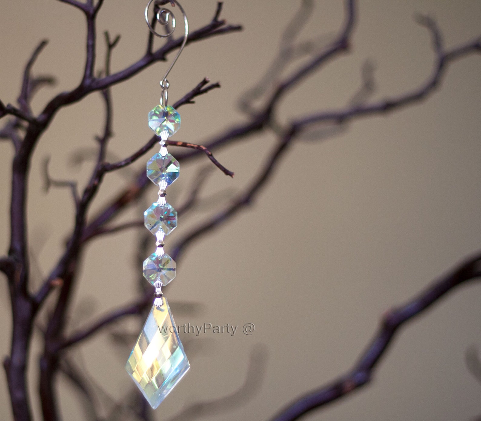 Diamond Crystal Hanging Ornament Acrylic Drop Wedding - Etsy