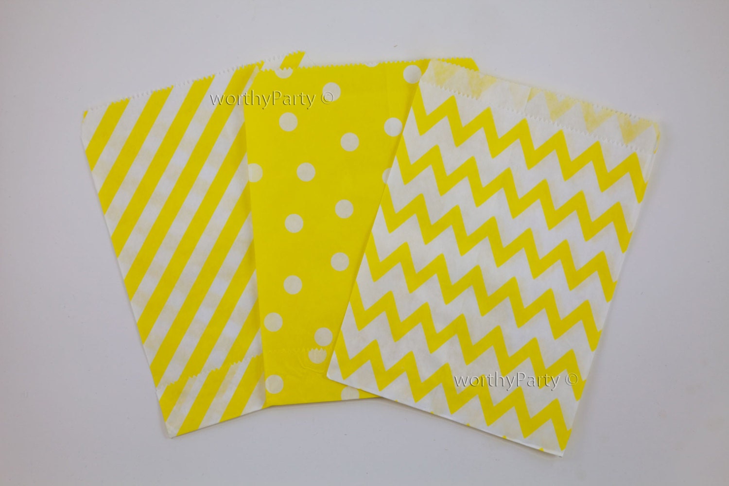 YELLOW LEMON Chevron Diagonal Stripe Polka Dot Kraft Paper | Etsy