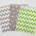 LIME GREEN Chevron Diagonal Stripe Polka Dot Kraft Paper Goodie Treat ...