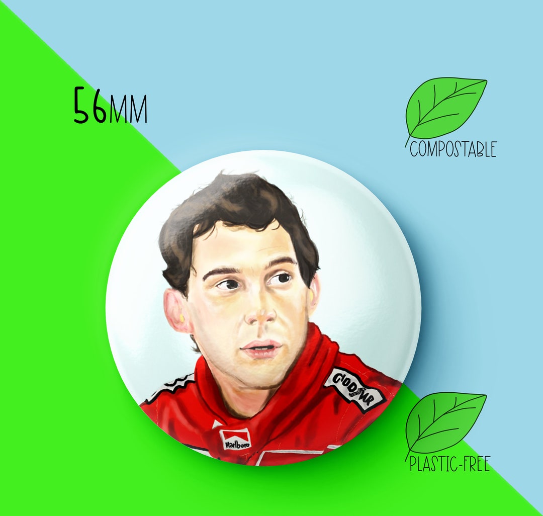 Ayrton Senna 56mm Badge Compostable and Vegan Handmade - Etsy