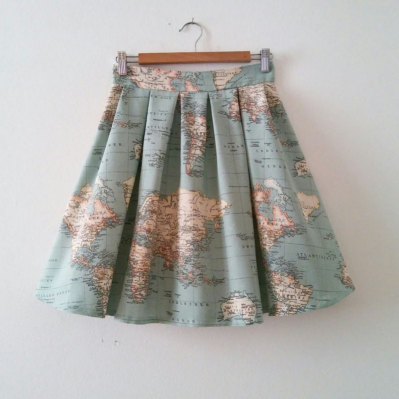 Womens Map Skirt - Etsy