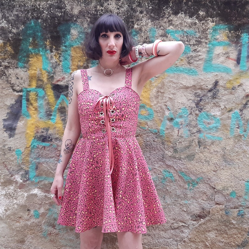 Pink Leopard Dress - Etsy