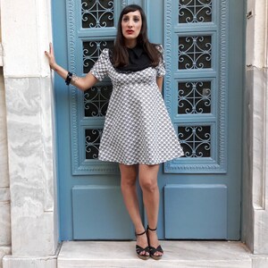 Mini Dress With Eyeball Print, Mod A Line Cotton Dress With Spooky Eyes ...