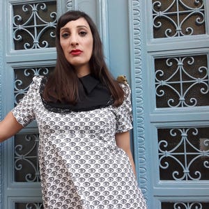 Mini Dress With Eyeball Print, Mod A Line Cotton Dress With Spooky Eyes ...