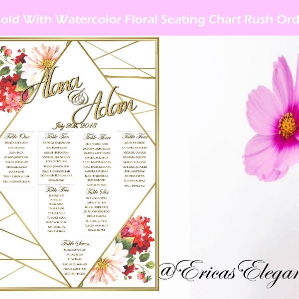 50th Wedding Anniversary Seating Chart - Etsy