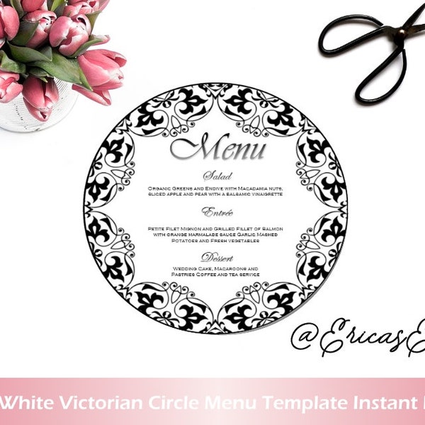Victorian Menu - Etsy