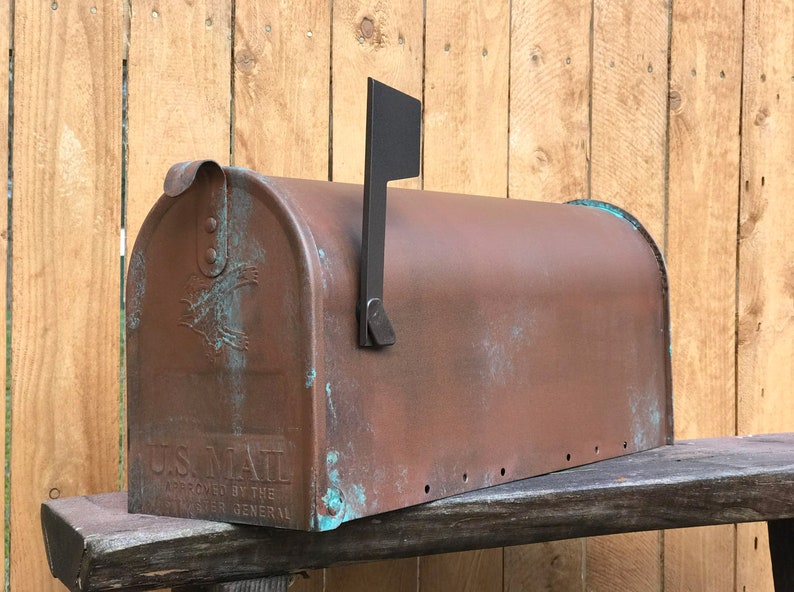 Copper Mailbox Aged Copper Patina Mailbox Faux Copper - Etsy