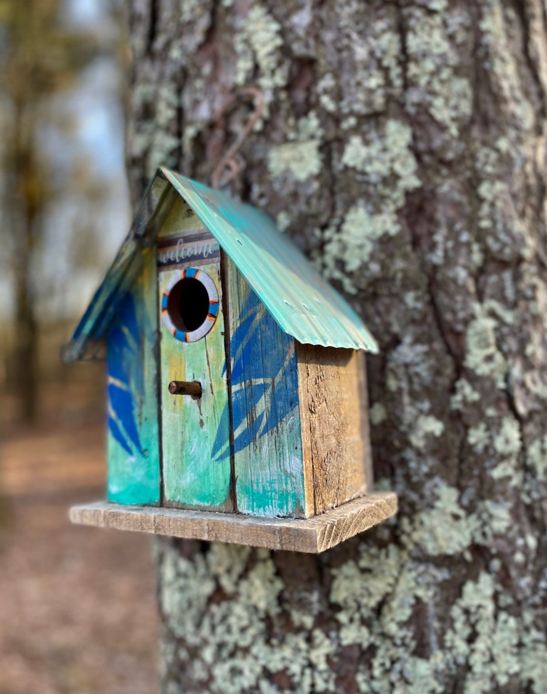 Beach Cottage Birdhouse, Seaside Cottage Decor, Blue Bird House, Beach ...