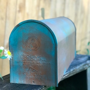 Painted Copper Mailbox Cow Mailbox Faux Aged Copper Mailbox - Etsy