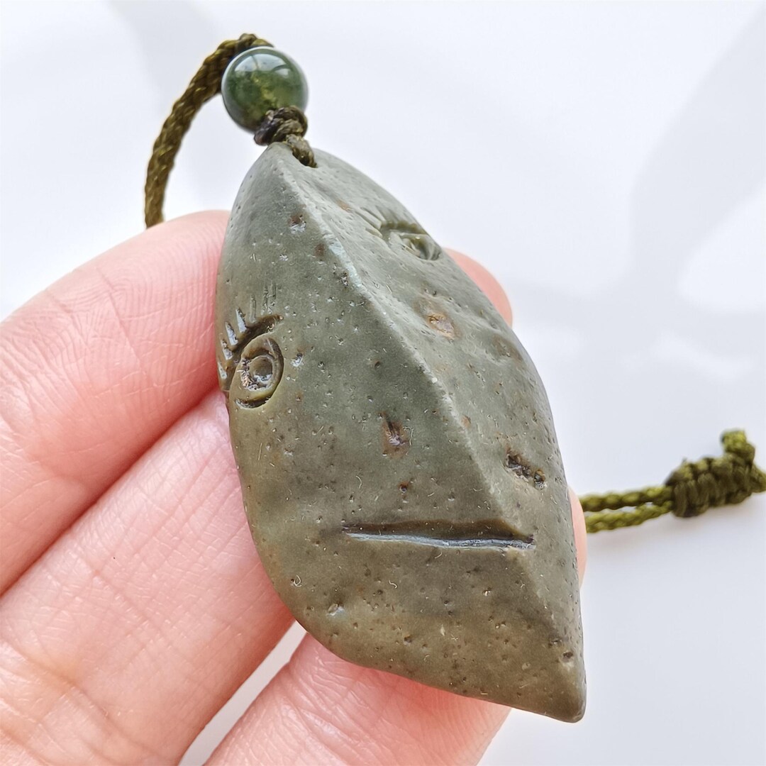 Natural Gobi Raw Stone 45x21x10mm Olive Green Irregular Pendant ,DIY ...