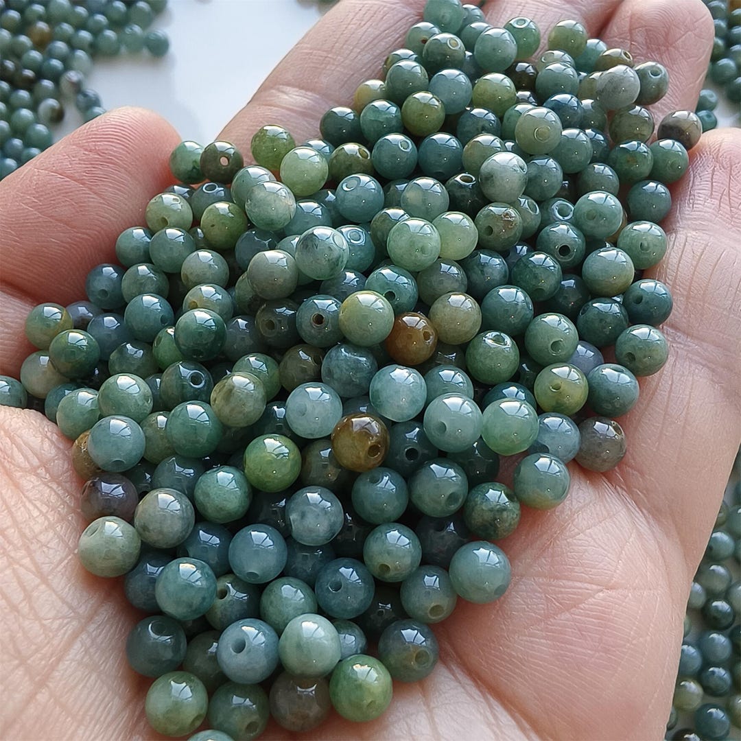 DDP | 100pcs5mm Natural Certificated Type A Blue Guatemalan Jadeite ...