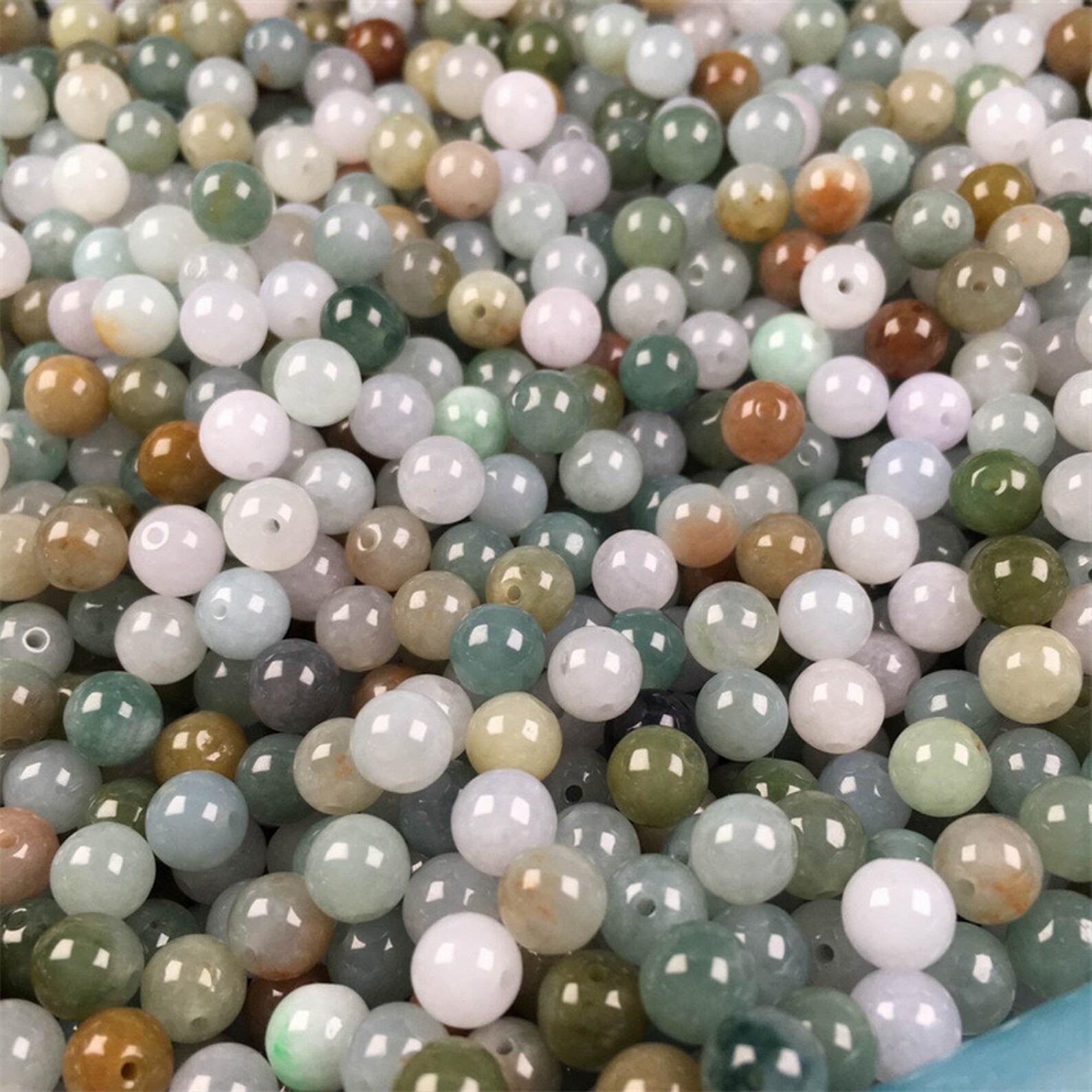 DDP | 20pcs 6.5mm Natural Grade A Burma Jadeite Round Beads,multi ...