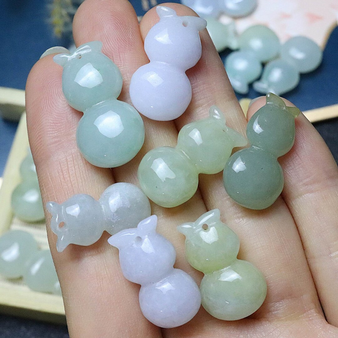 3pcs Natural Type A Untreated Multi Colors Burmese Jadeite Gourd ...