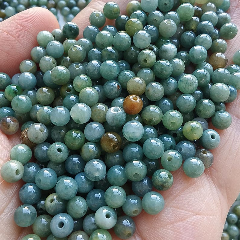 DDP | 100pcs5mm Natural Certificated Type A Blue Guatemalan Jadeite ...