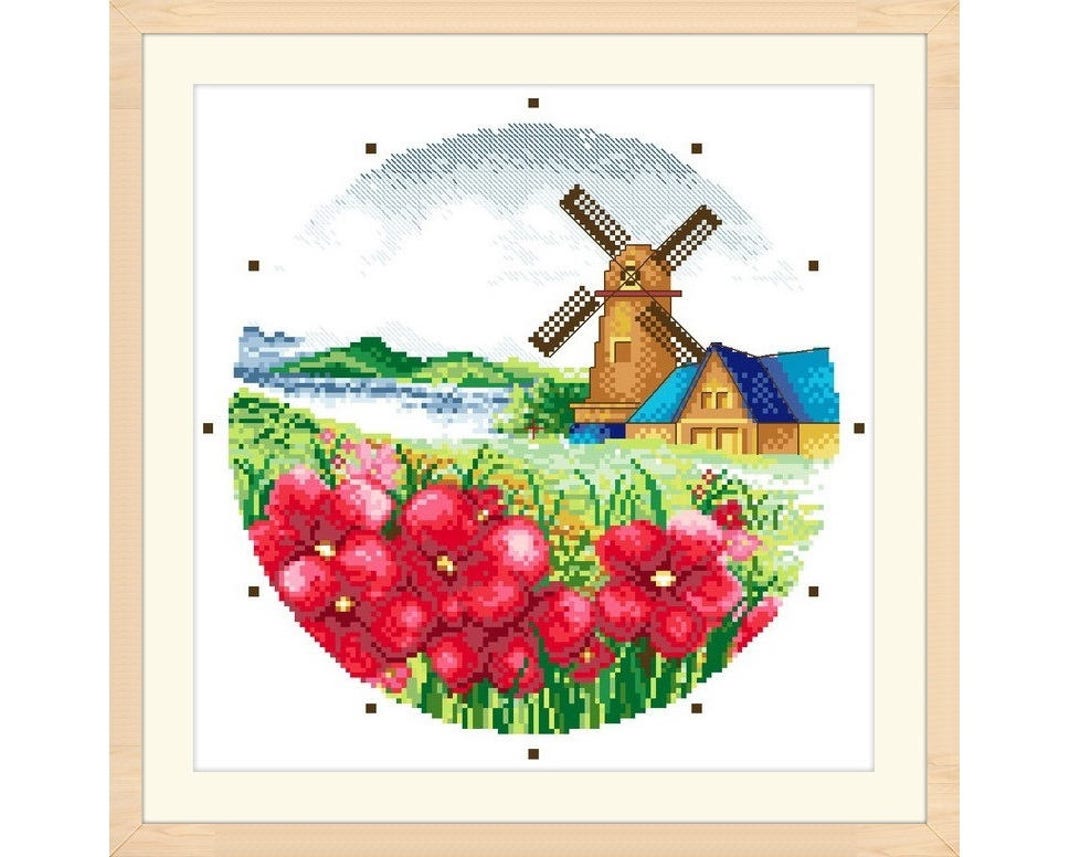 Clock Face Cross Stitch Pattern in PDF File - House in the Garden - Etsy