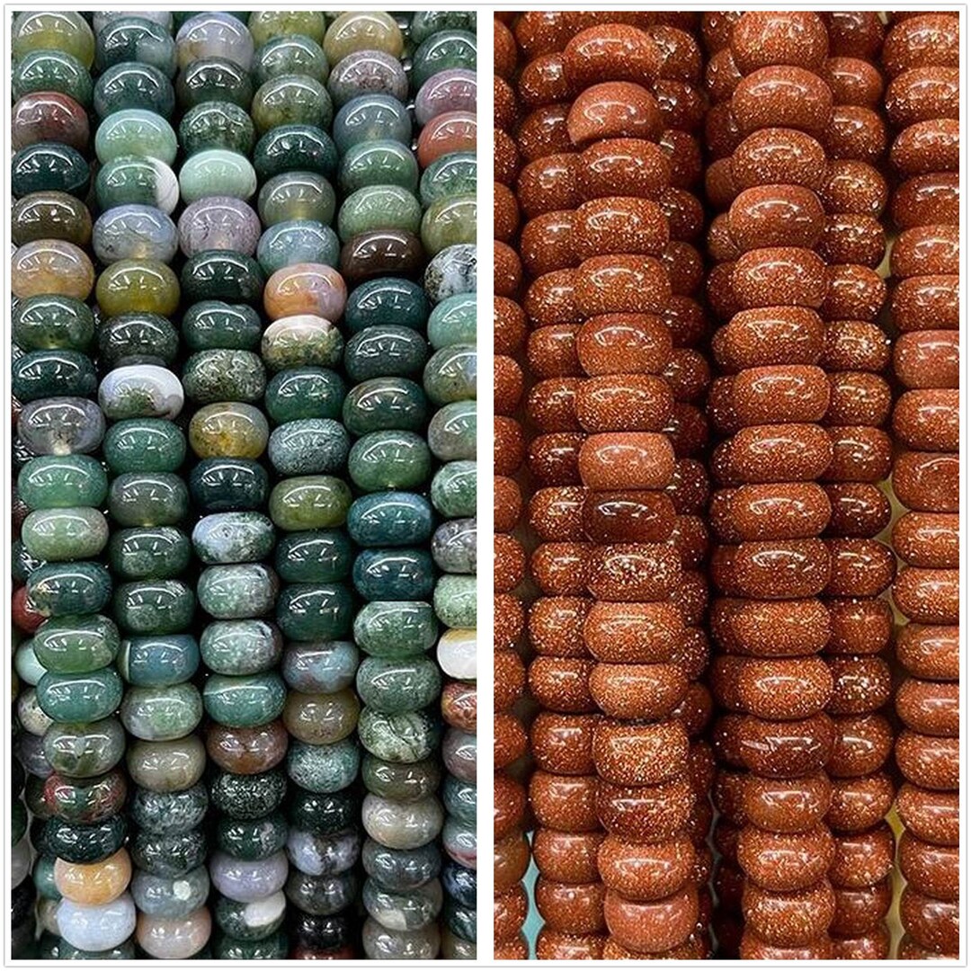Natural Loose Gemstone Coin Beads Spacer Beads Rondelle Beads Semi ...