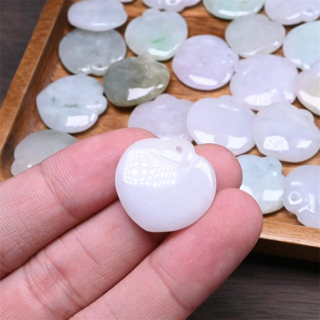 2pcs Natural Type A Untreated Multi Colors Burmese Jadeite Heart ...