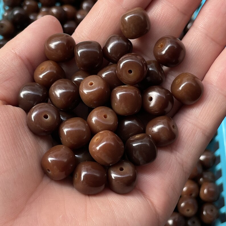 DDP | 50pcs Chocolate Brown Mala Bodhi Seed Beads,barrel Beads,rondelle ...