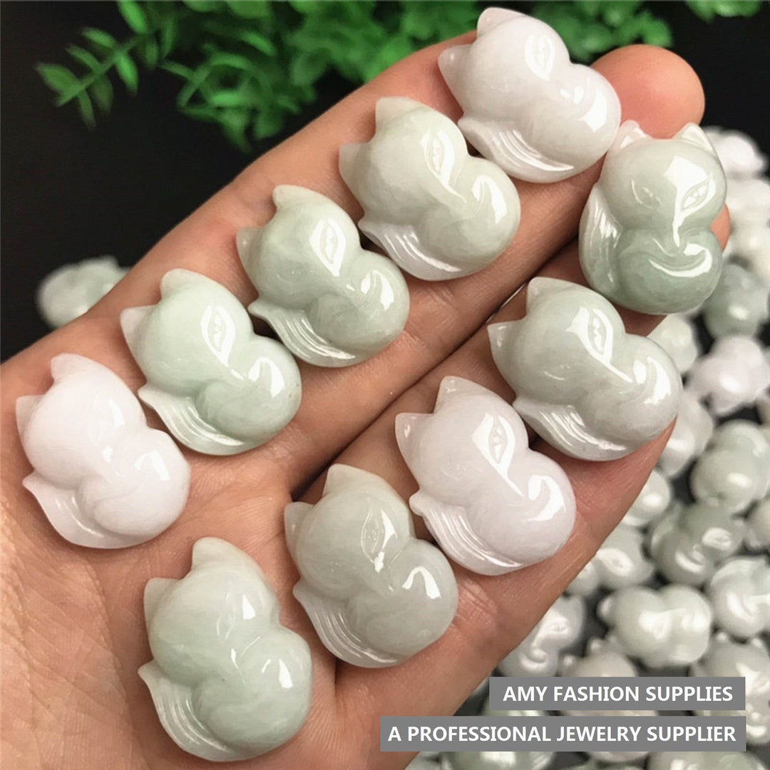 3pcs Natural Grade A Burma Jadeite Fox Amulet Pendant,jade Fox Pendant ...
