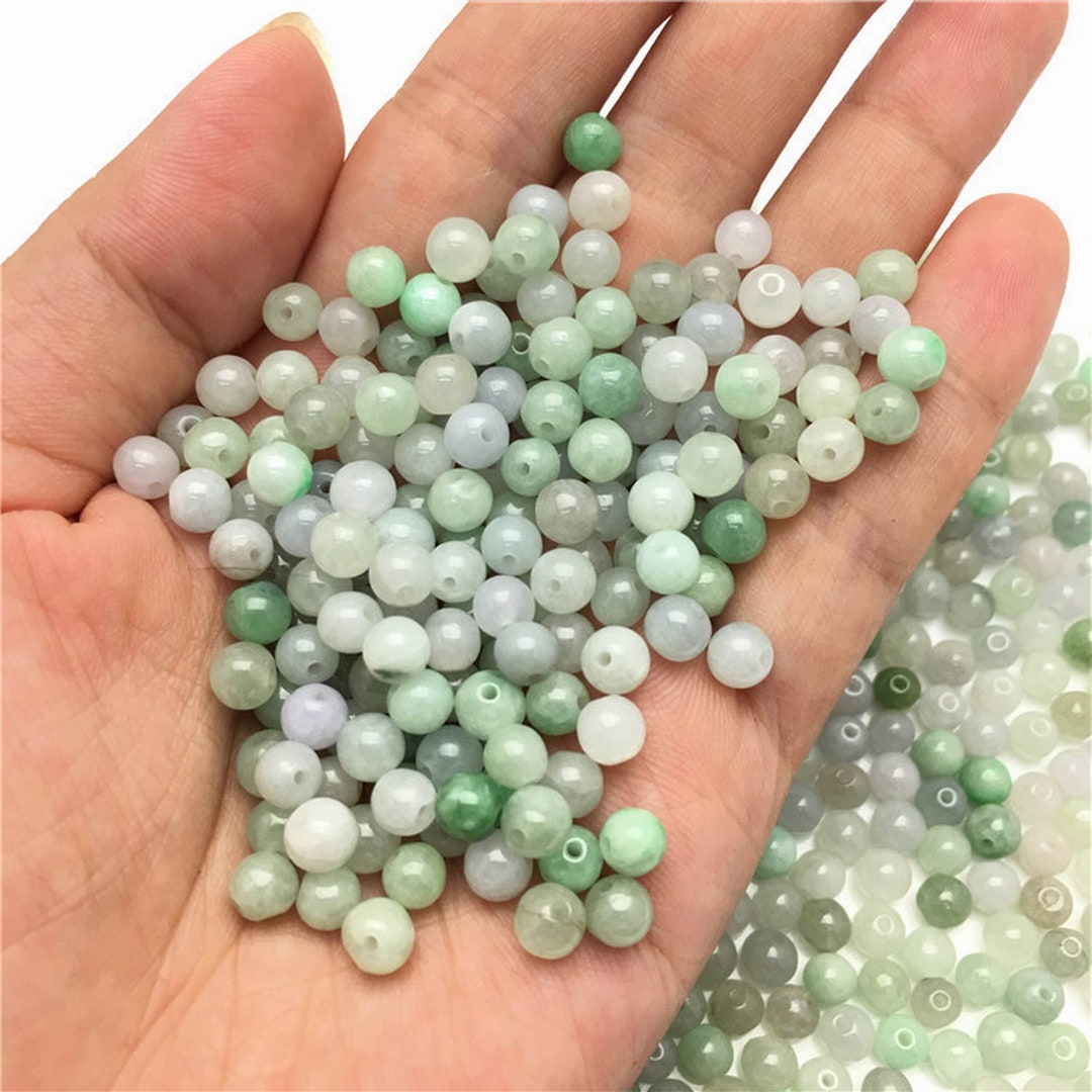 100pcs 5mm Natural Type A Multi Colors Burma Jade Round Beads,light ...