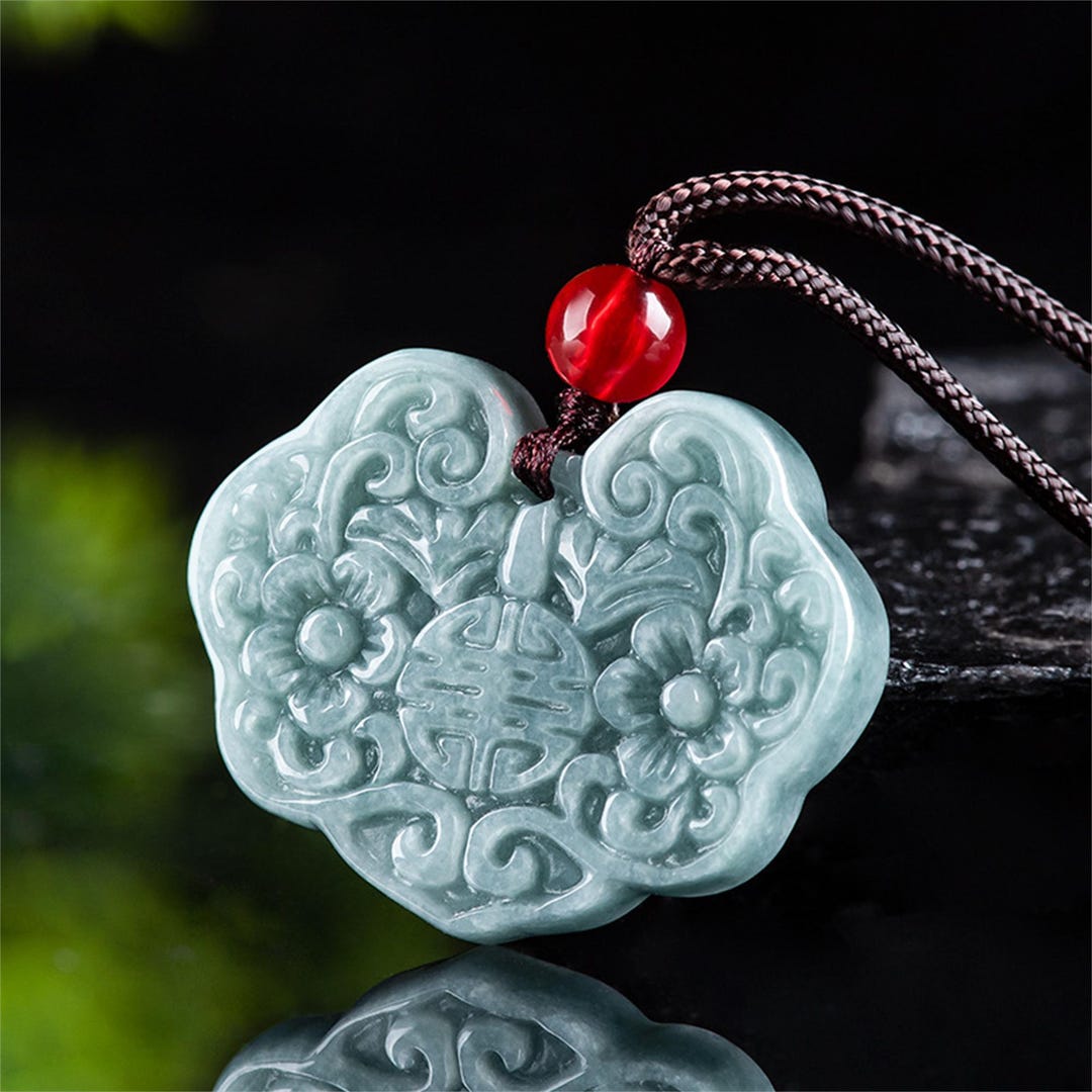 Natural Type A Untreated Waxy Guatemalan Jadeite Lotus Flower Ruyi ...