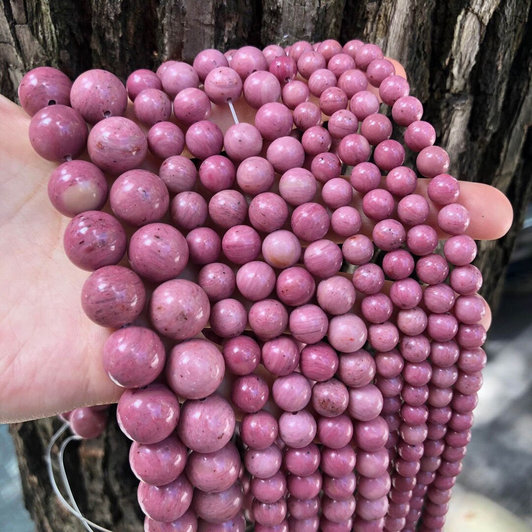 DDP | High Quality Natural Rhodonite Round Loose Beads,natural Gemstone ...
