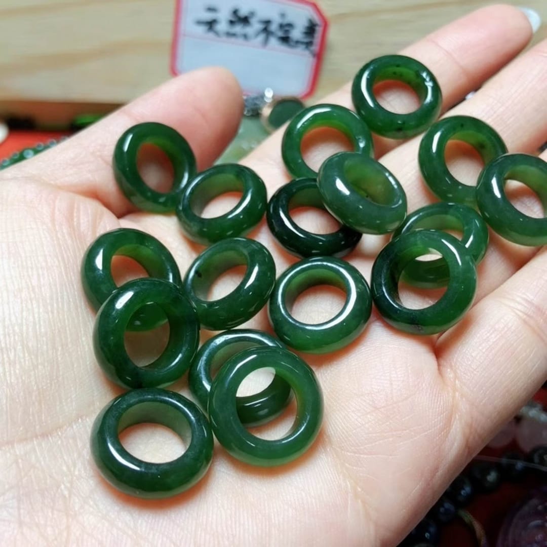 1pc Natural Precious Dark Green Genuine Russian Siberia Nephrite ...