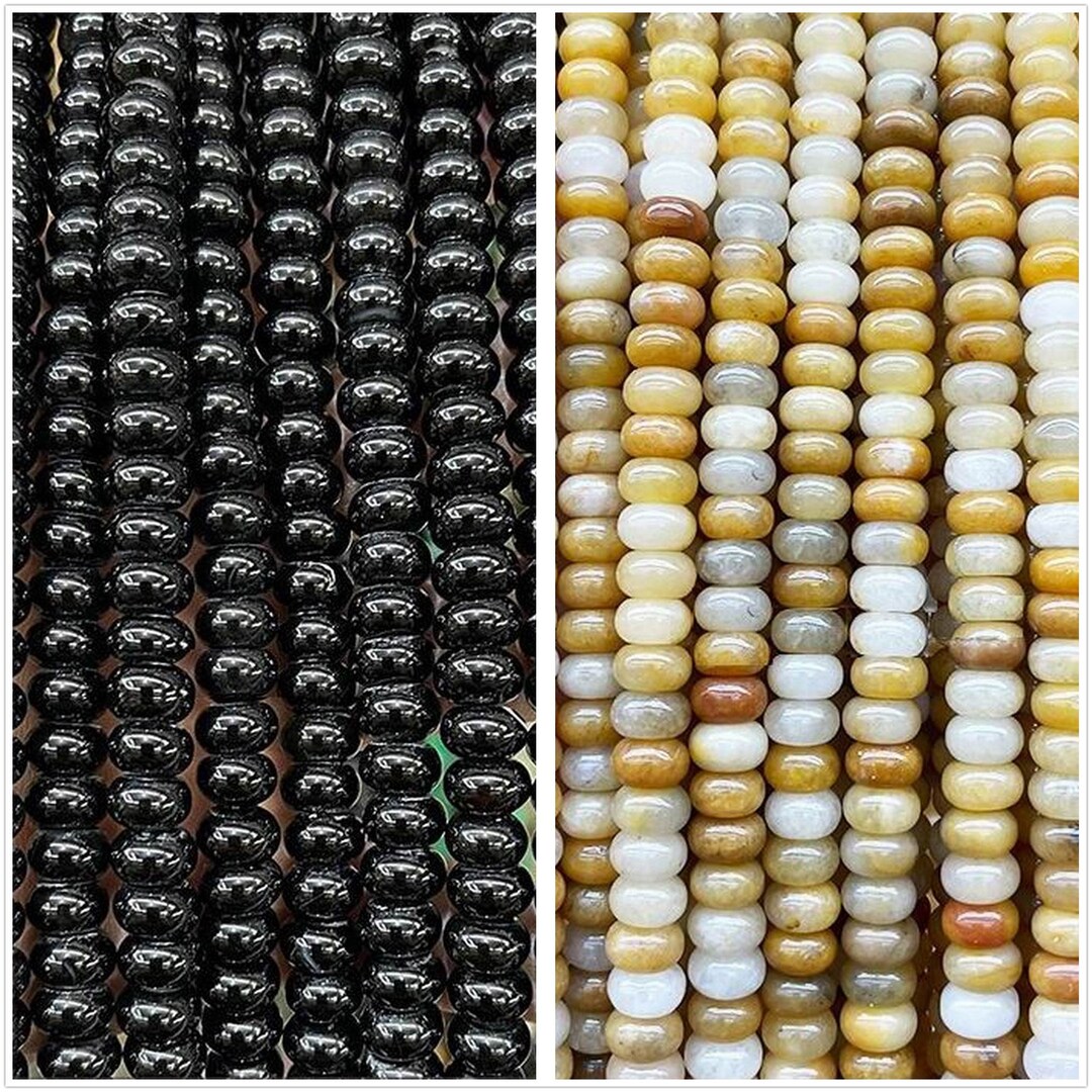 Natural Loose Gemstone Coin Beads Spacer Beads Semi Precious Genuine ...