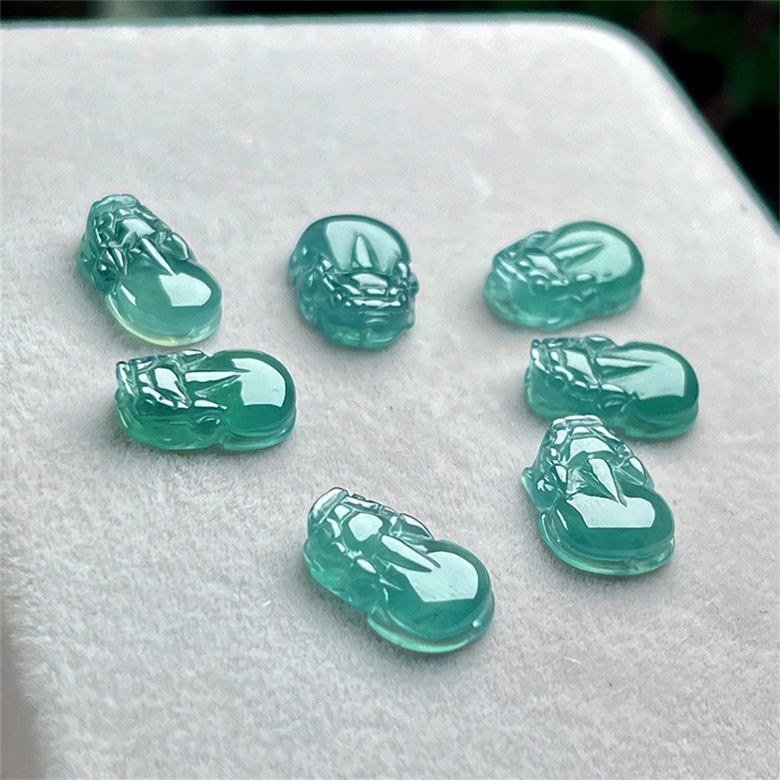 DDP | Natural Type A Untreated Icy Blue Guatemalan Jadeite Pixiu Beads ...
