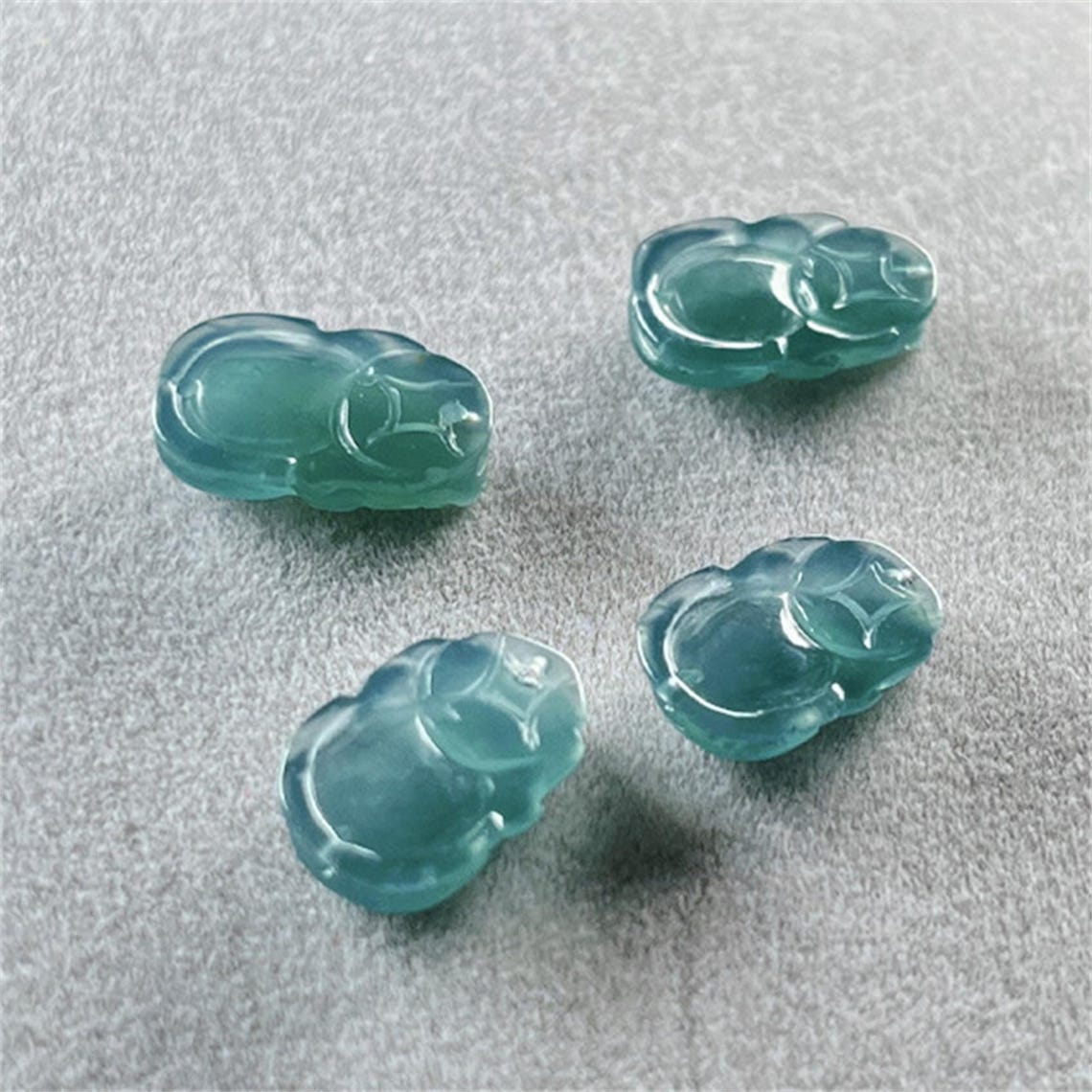 DDP | Natural Type A Untreated Icy Blue Guatemalan Jadeite Pixiu Beads ...