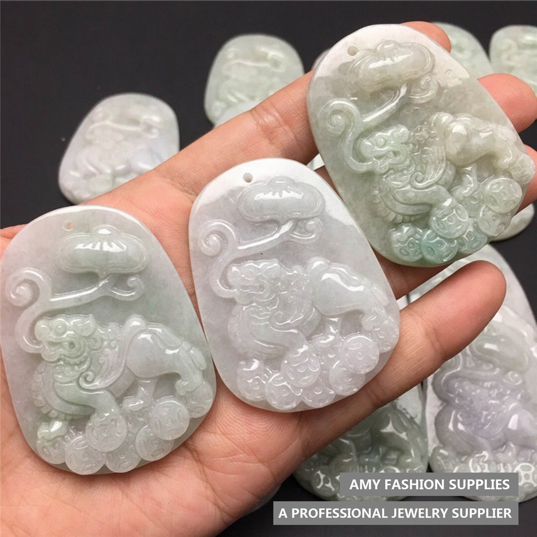 Natural Grade A Burma Jade Hand Carved Kylin Pendant,chinese Kirin ...