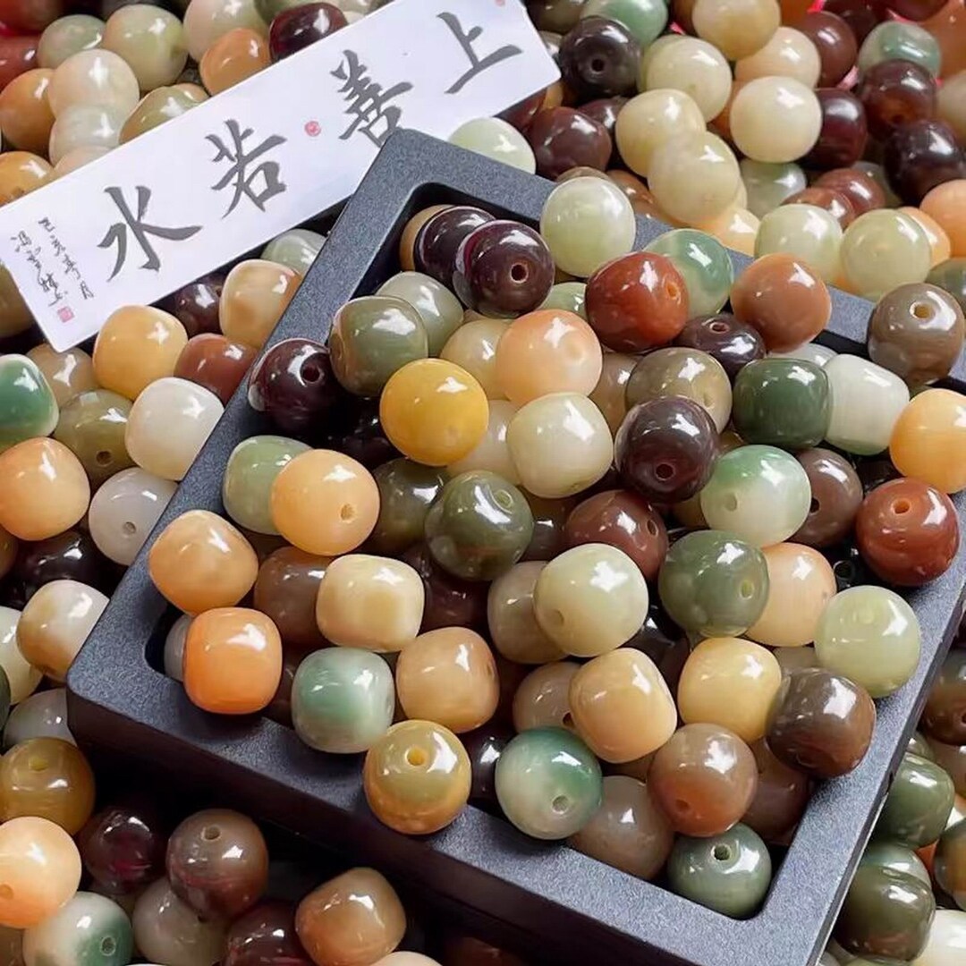 DDP | 20pcs Multi Colors Mala Bodhi Seed Fat Barrel Beads,smooth ...