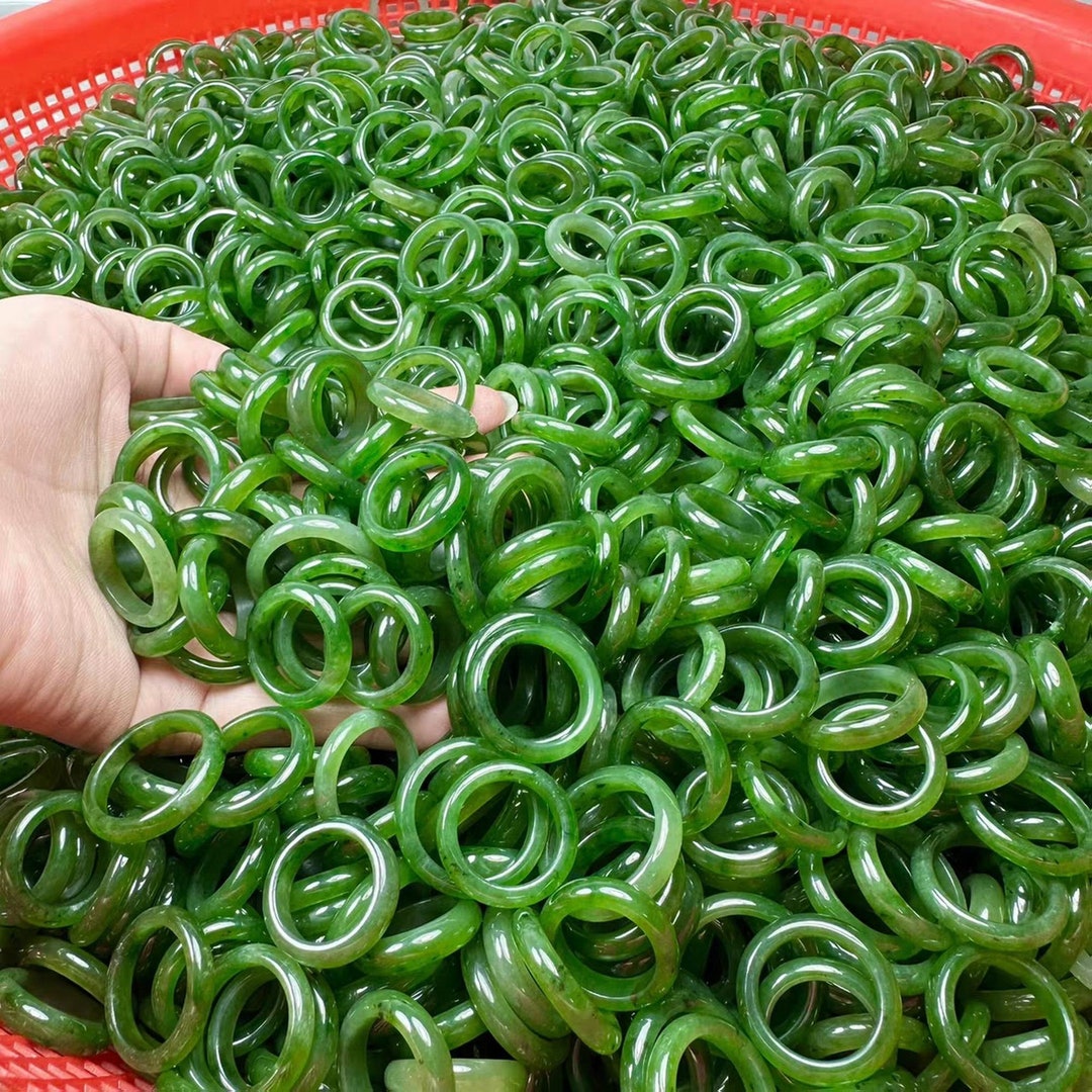 Natural Precious Green Genuine Siberia Nephrite Jade Round Ring Pendant ...