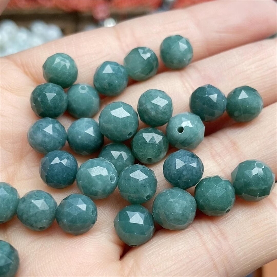 23pcs Natural Type A Untreated 8mm Blue Watery Guatemalan Jadeite ...