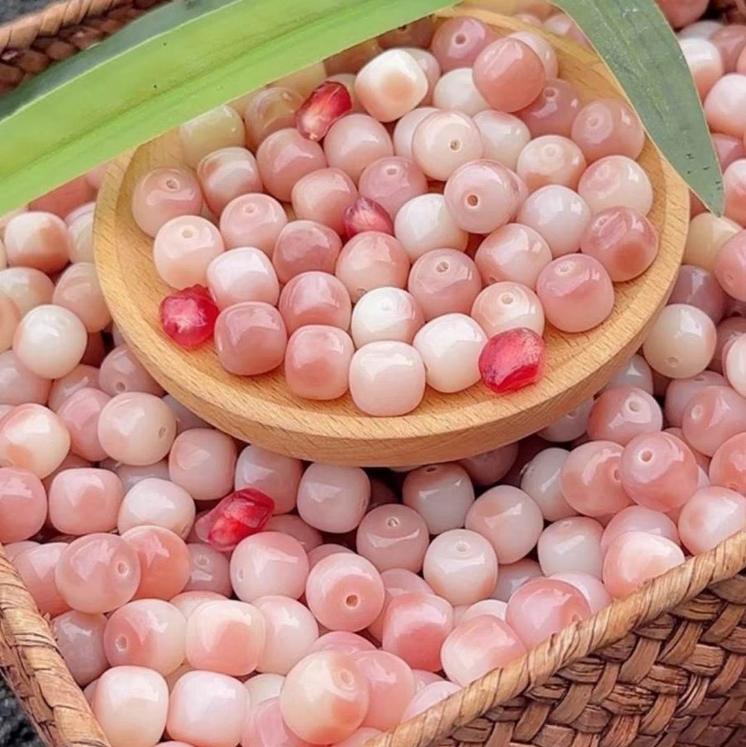 DDP | 20pcs Crimson Pink Mala Bodhi Seed Fat Barrel Beads,smooth ...