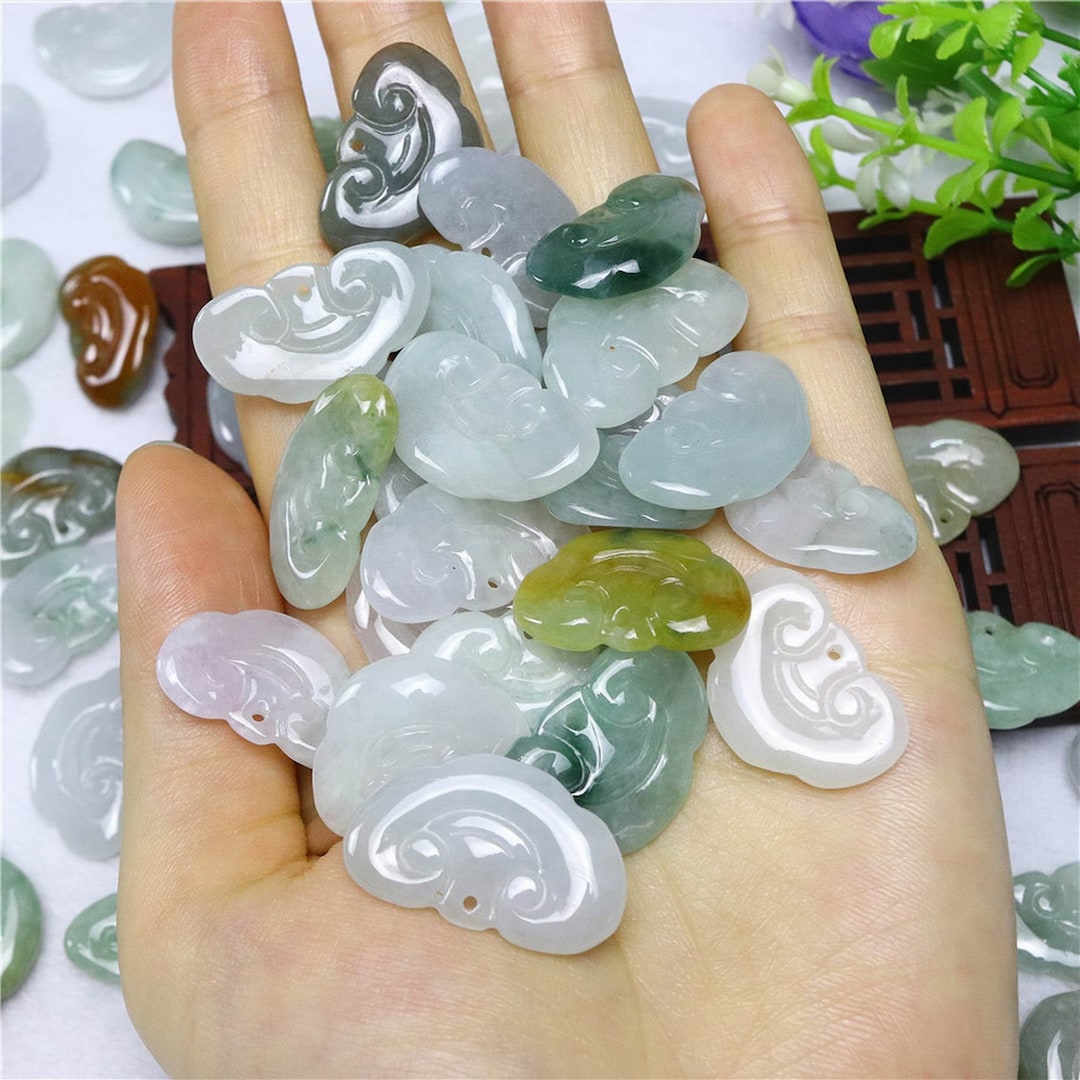 3pcs Natural Grade A Burma Jade Lucky Ruyi Charms Pendants,green Jade ...