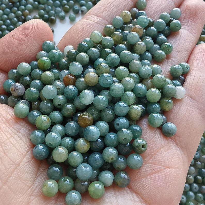 DDP | 100pcs5mm Natural Certificated Type A Blue Guatemalan Jadeite ...