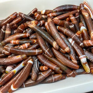 2pcs Natural Tibetan Weathered Old Wrinkled Brown Banded Agate Horn ...