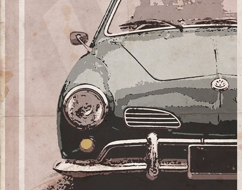 Volkswagen Karmann Ghia - Vintage Style VW Poster - Etsy