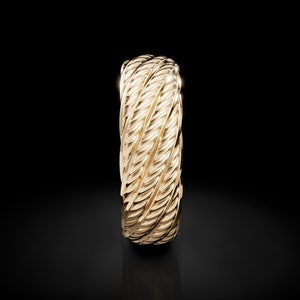 Unisex Rope Design Wedding Ring - Handmade Silver, Gold or Platinum ...