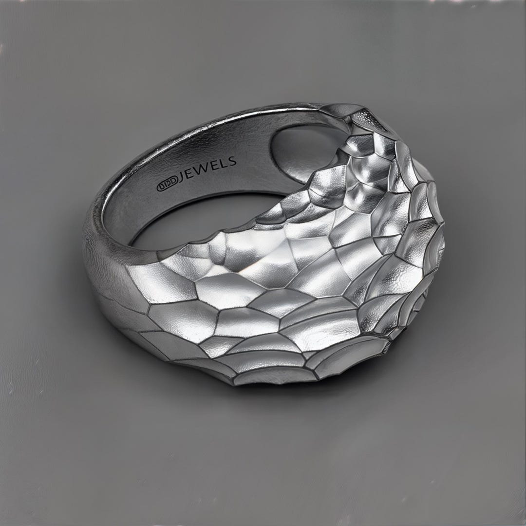 Hammered Statement Ring, Bold Geometric Fashion Ring, Unique Sculptural Design - Etsy