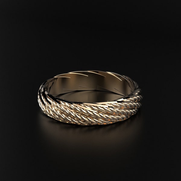 Rope Wedding Ring - Etsy UK