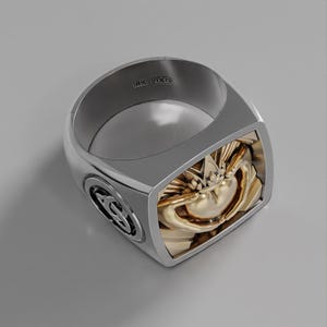 Claddagh Signet Ring for Men | Two-tone Gold Wedding Band | Symbol of ...