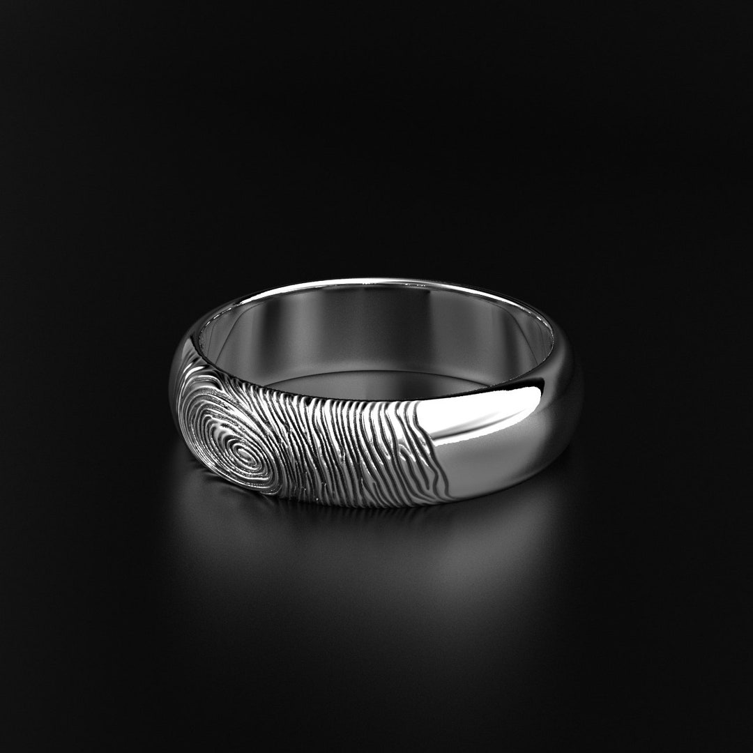 Forever Bonded: Fingerprint Wedding Ring in Gold, Silver, and Platinum ...