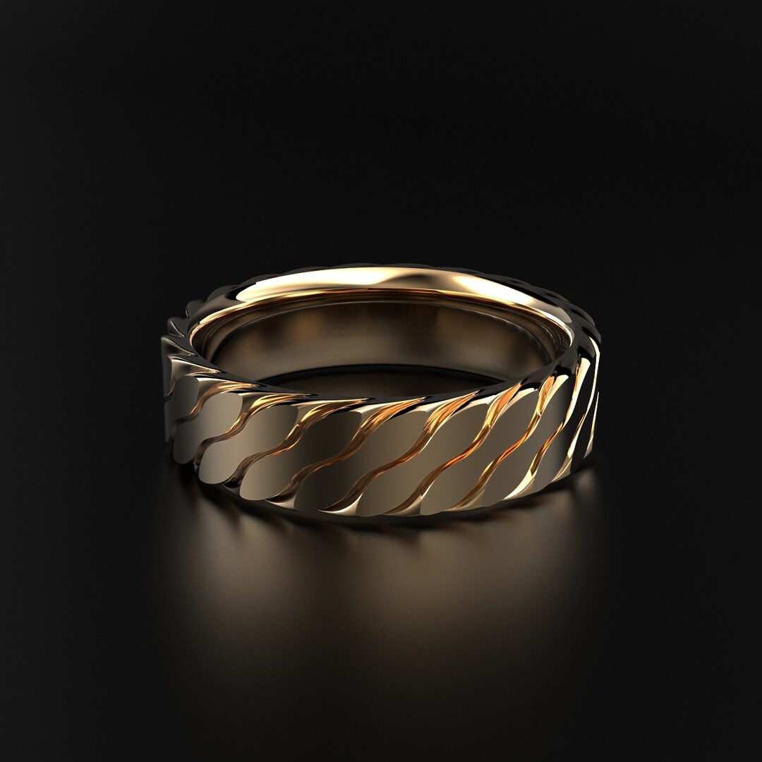 Modern Rope Design Wedding Ring for Men, the Perfect Masculine and ...