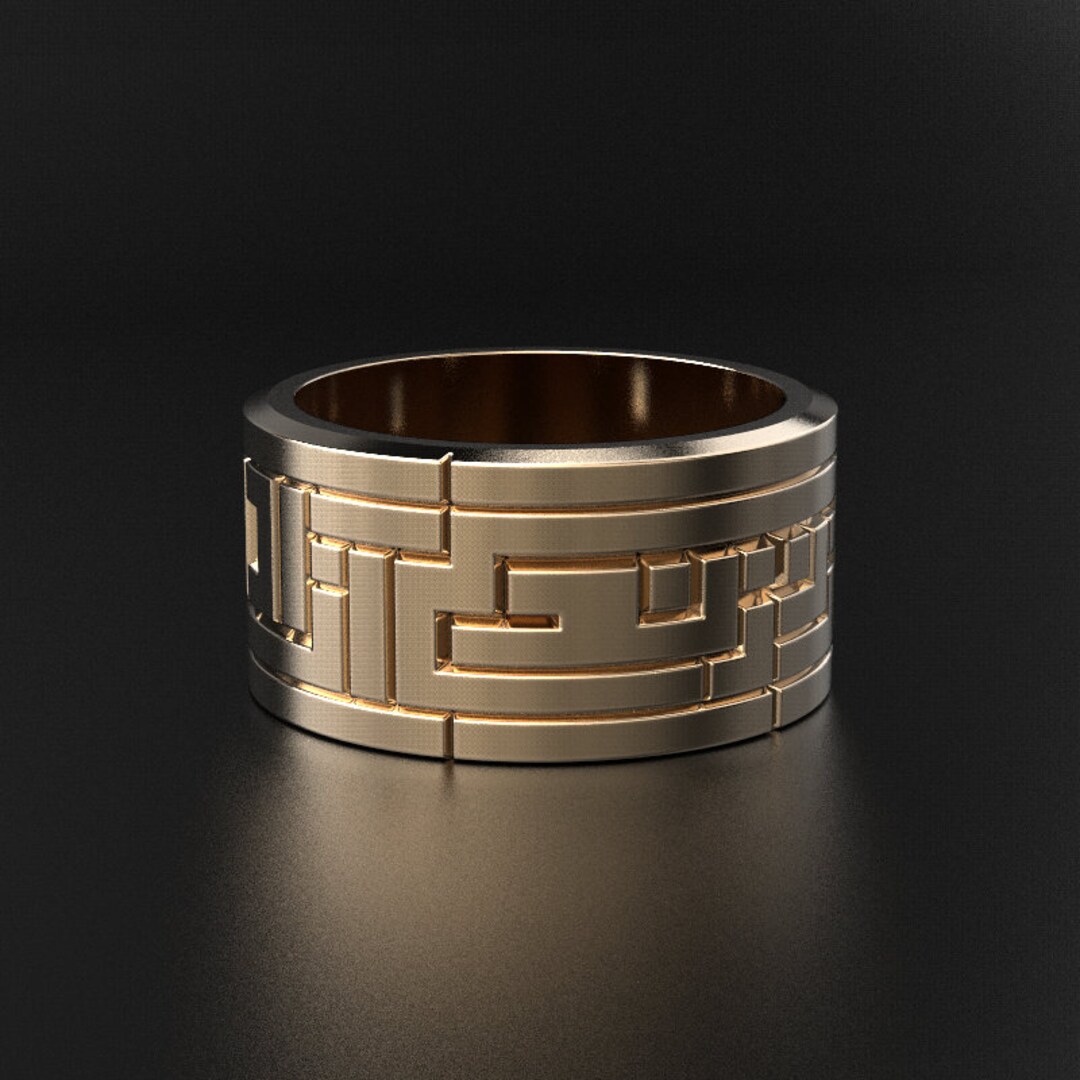 Solid Gold Wedding Ring: Iranian Revolution Inspired Kufi Calligraphy ...
