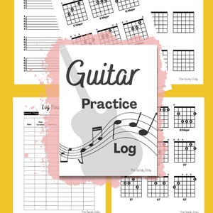 Guitar Practice Log, Guitar Practice Planner, Printable Guitar Chords ...
