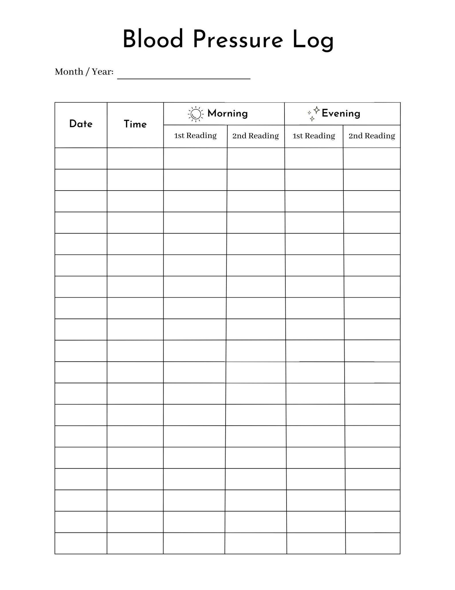 Blood Pressure Log Track Readings Medical Blood Pressure - Etsy
