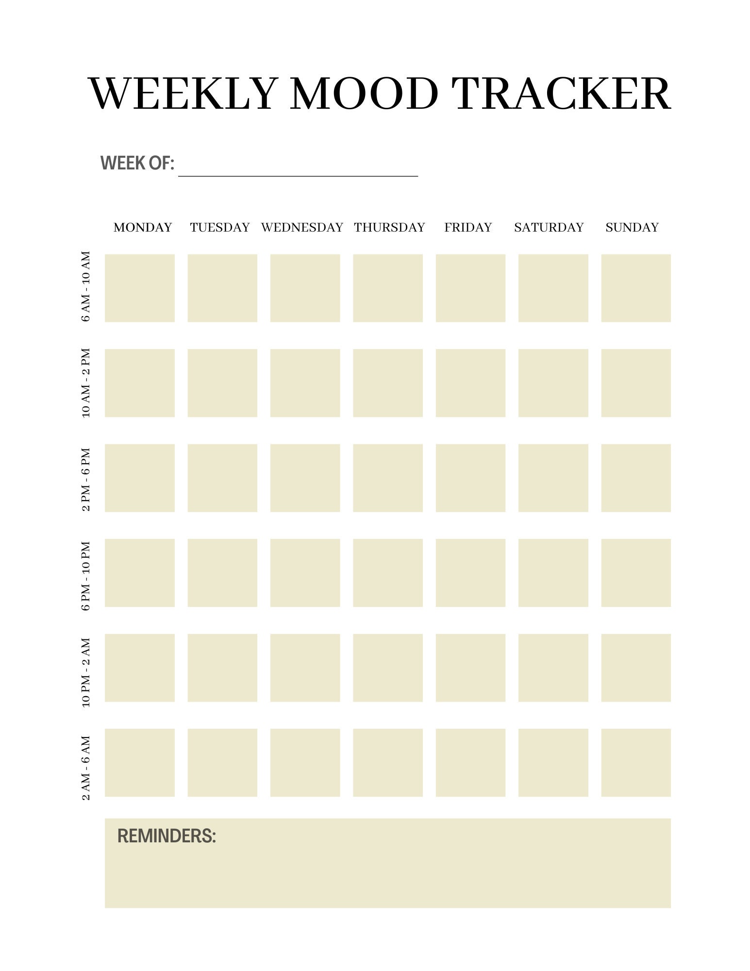 Weekly Mood Tracker, Mood Log, Mood Chart Printable, Timetable Mood Chart, Behavior Tracker ...
