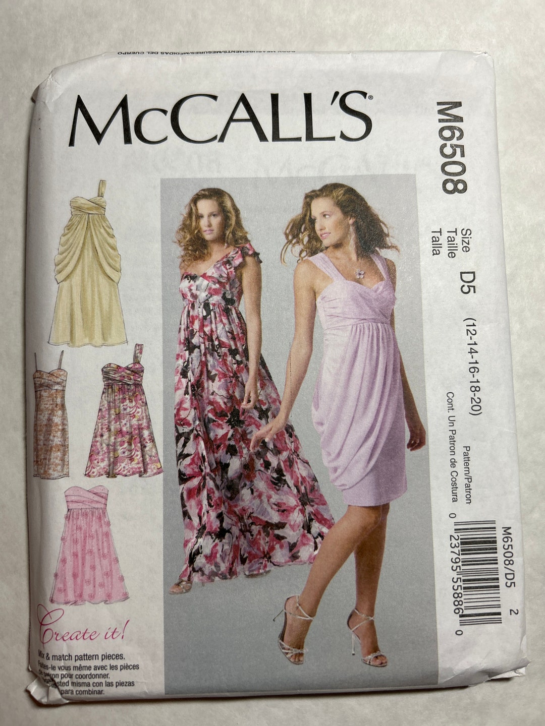 Mccalls Sewing Pattern M6508 D5 sizes 12 20 Misses Lined - Etsy
